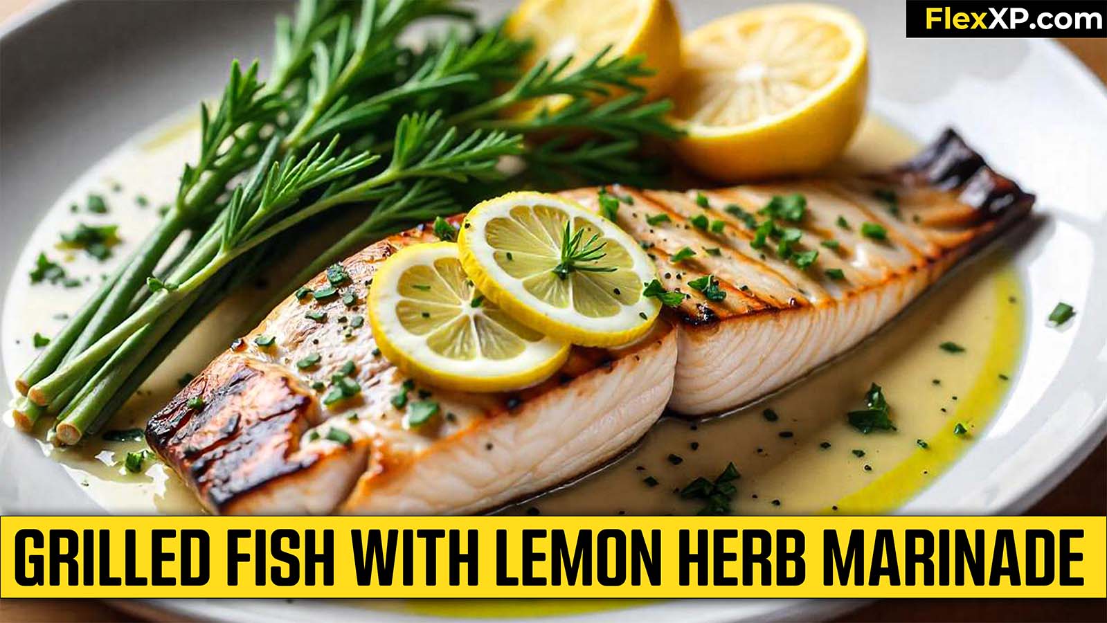 Grilled Fish with Lemon Herb Marinade Recipe - FlexXP